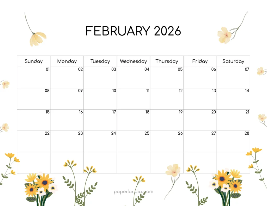 Calendario Mensual 2026 en inglés, los más bonitos GRATIS