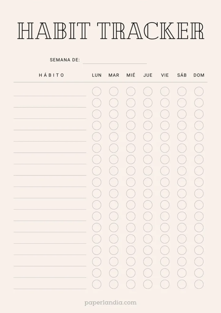 📊🌟 Habit Tracker para imprimir Descarga PDF gratis
